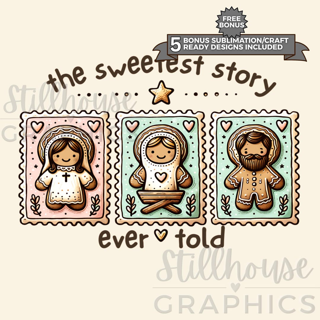 Doodle Gingerbread Nativity Scene PNG, Cute Christian Christmas Clipart ...