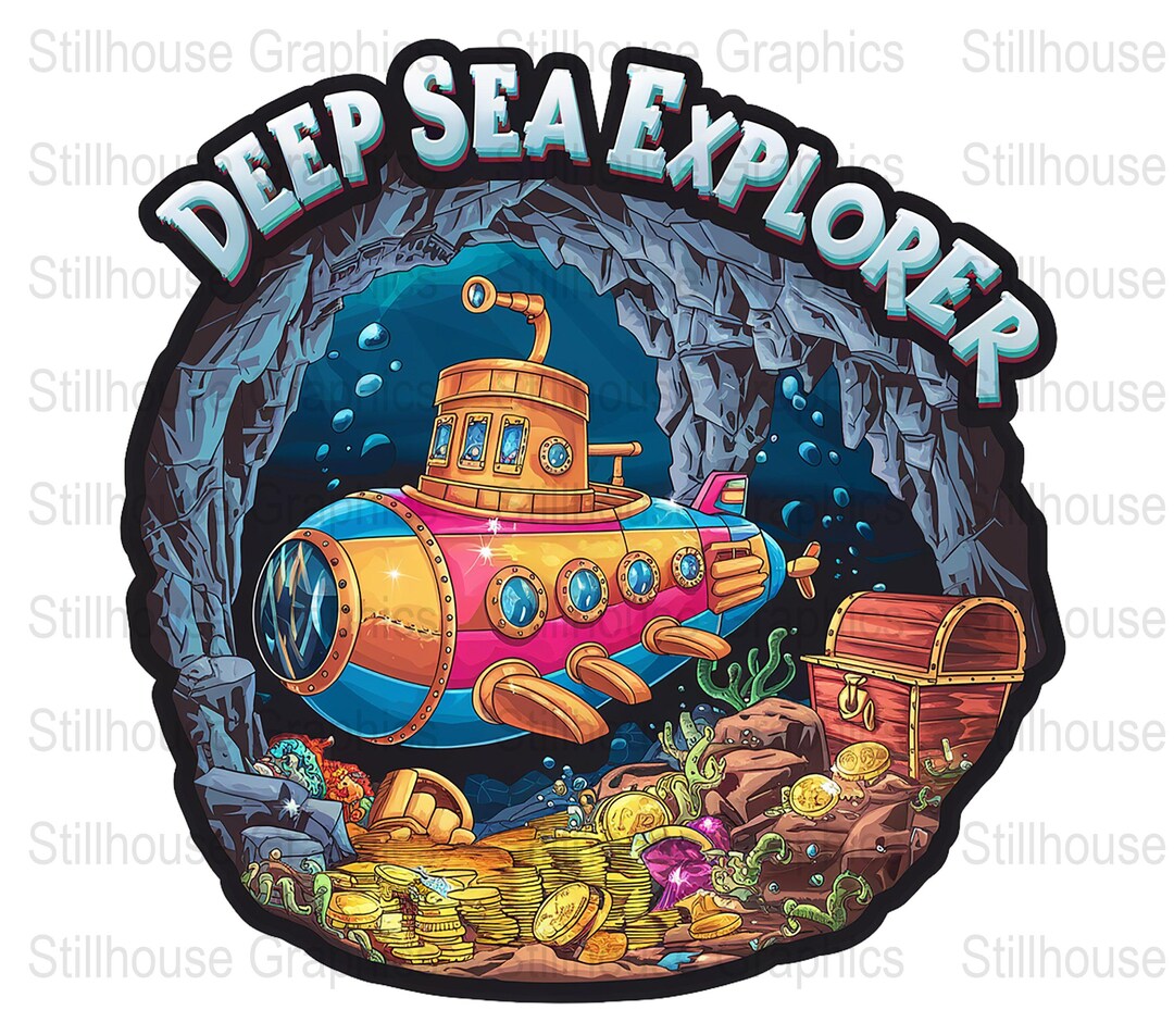 Sublimation Design, Deep Sea Explorer, Underwater Adventure Art ...