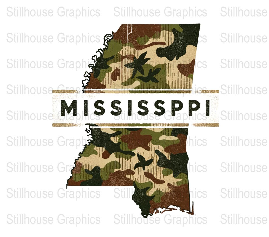 Mississippi Camo State PNG, Distressed State Outline, Hunting Camo ...