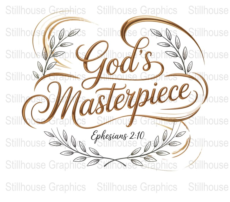 God's Masterpiece PNG, Christian Floral Bible Verse Design, Elegant ...