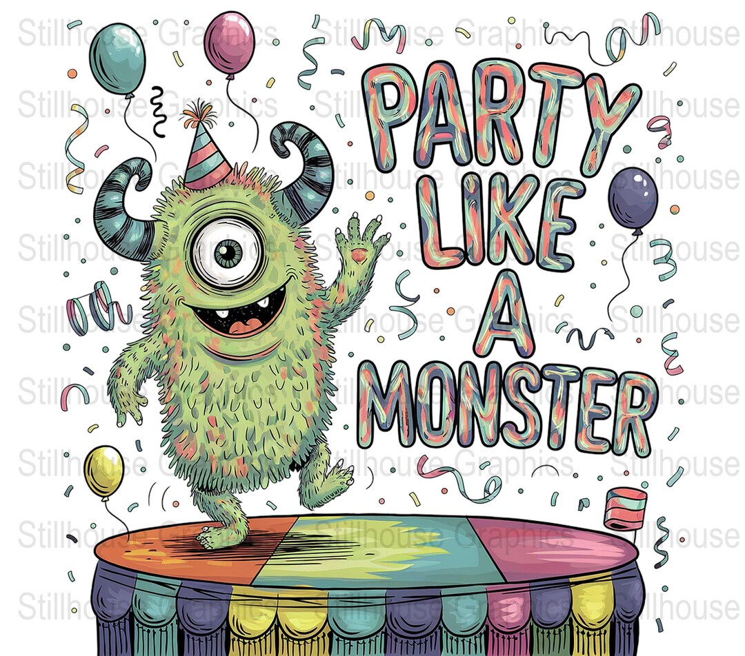 Party Like A Monster Design, Sublimation Printing Download, Monster ...