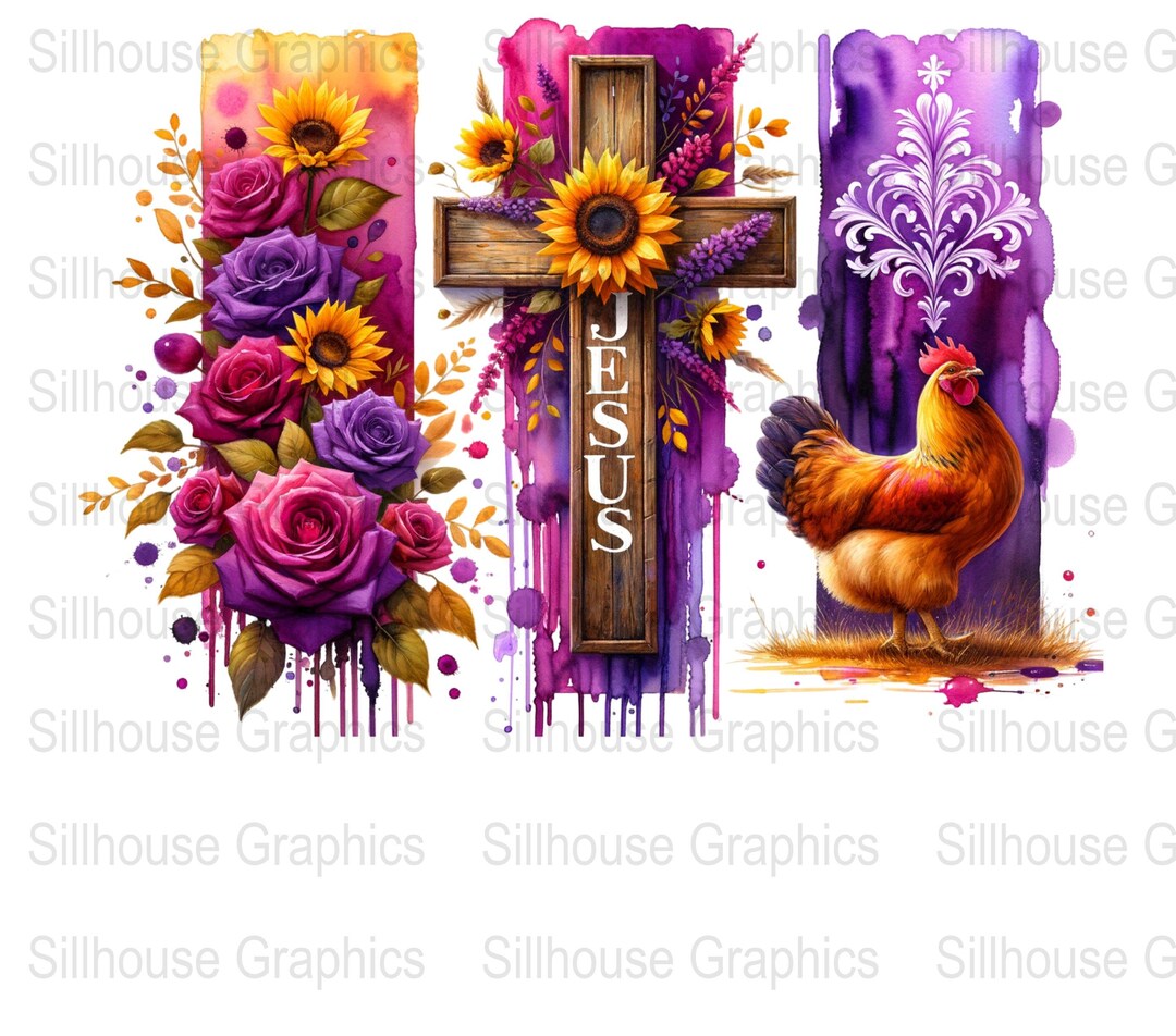 Jesus and Chickens PNG, Chicken Lover Digital Design, Jesus Lover Png ...