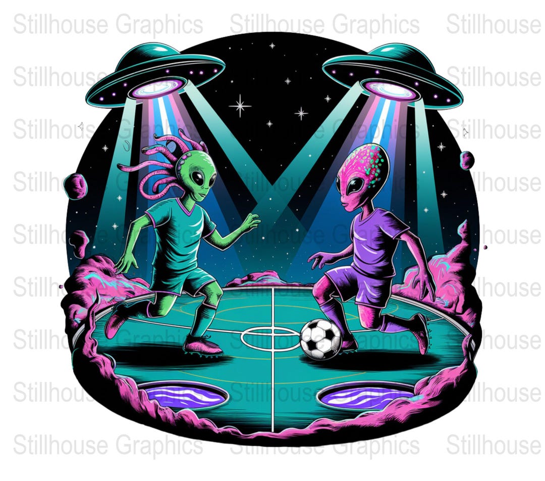 Alien Soccer Match Digital Design for Sublimation Printing ...