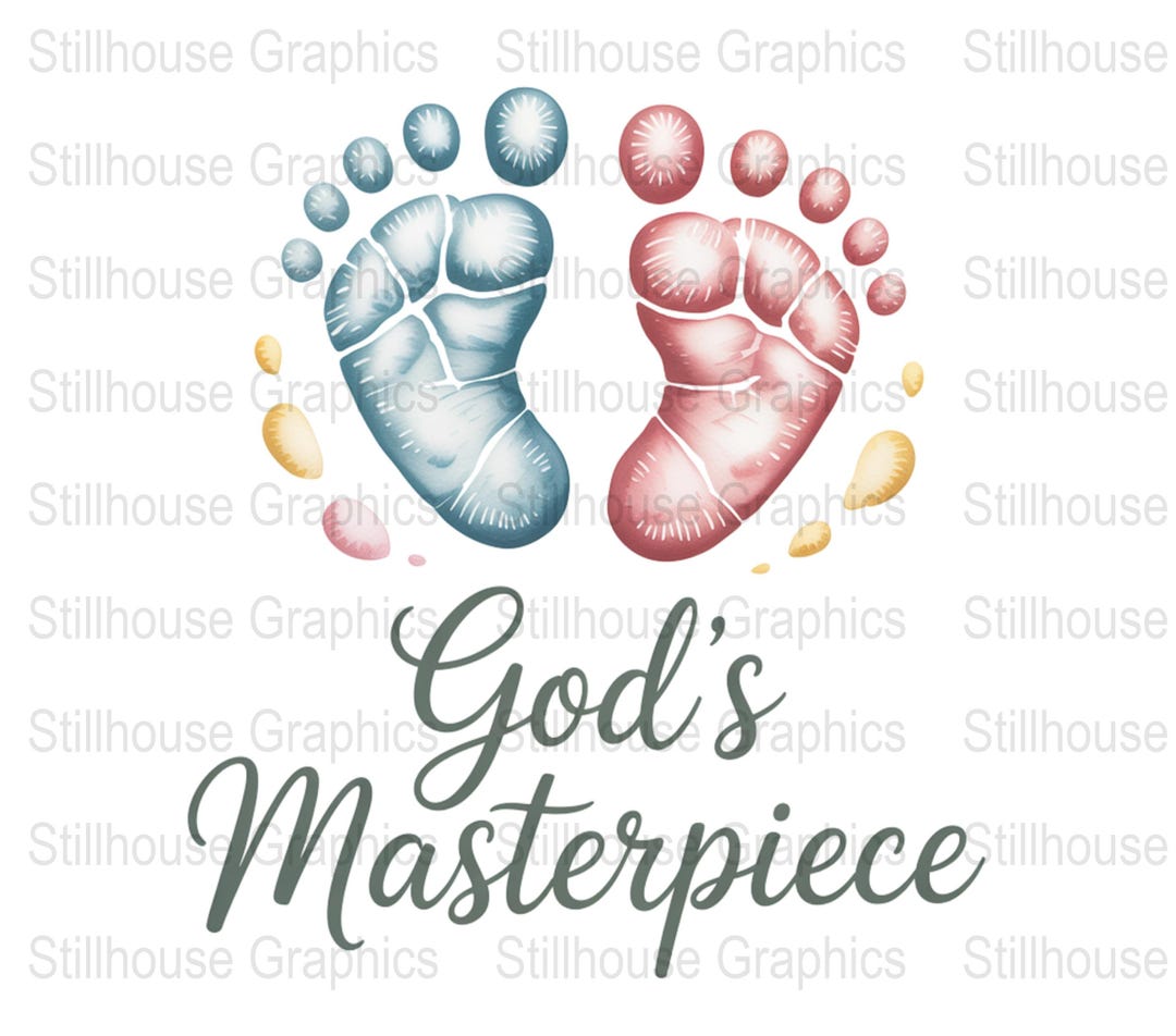 God's Masterpiece PNG, Christian Baby Shower Sublimation, Nursery Wall ...