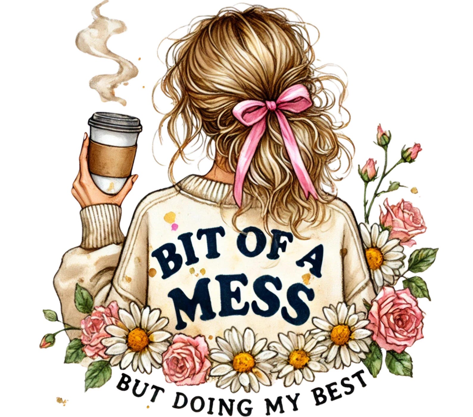 Bit of a Mess but Doing My Best Anxiety PNG, Funny Design, Sublimation ...