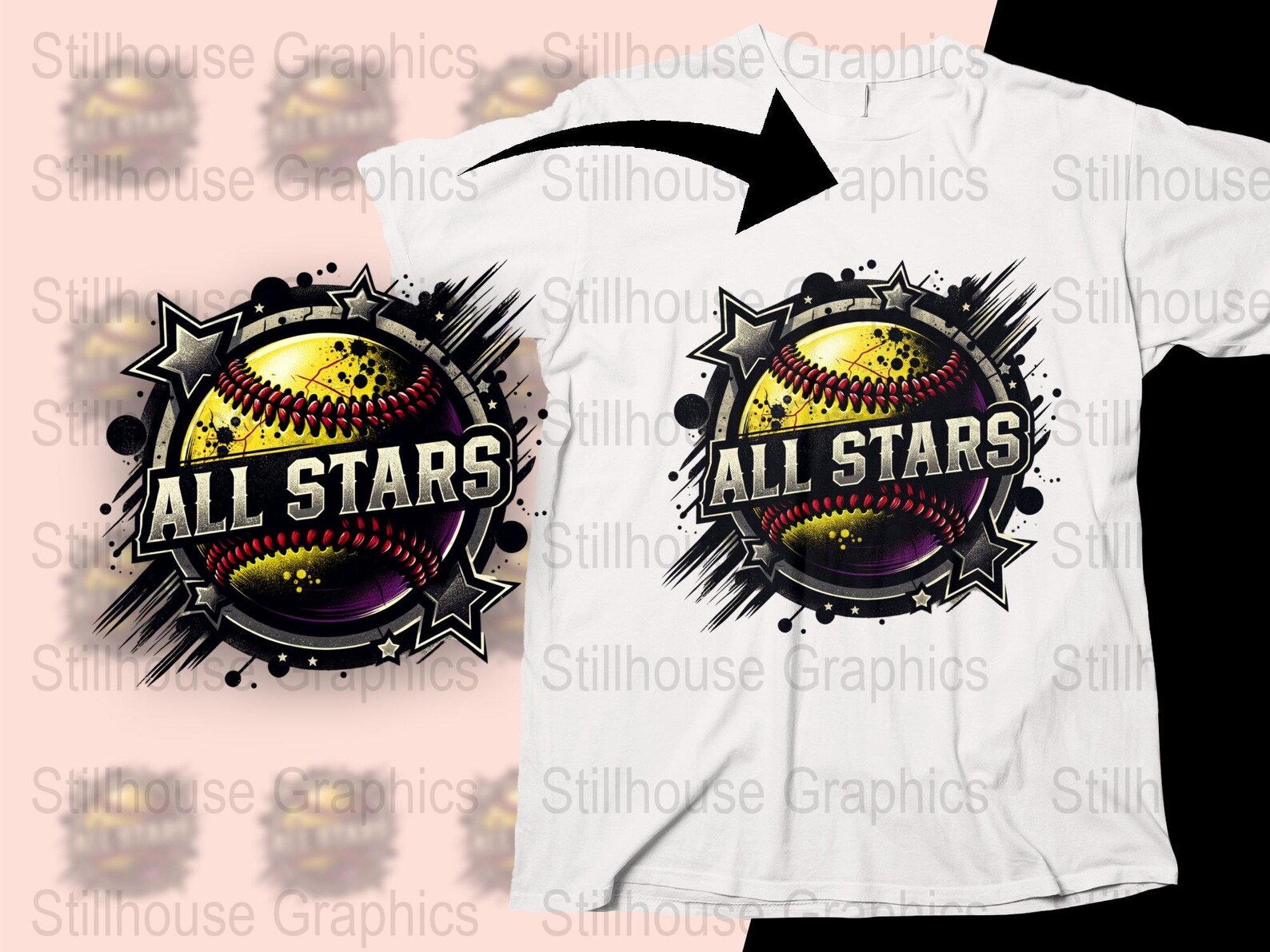 All Stars Softball Png Design, Softball Team Sublimation Png, Sport Png ...