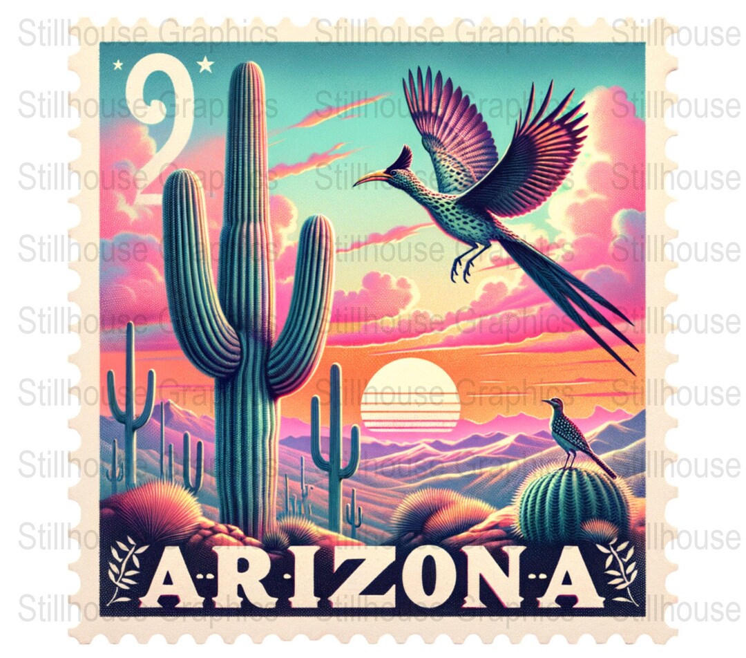 Arizona Stamp State PNG, Vintage Stamp Sublimation Design, USA State ...