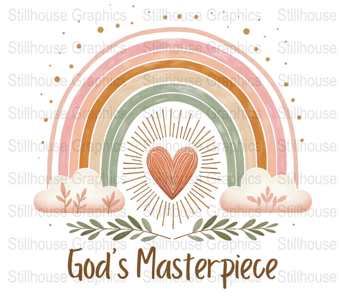 God's Masterpiece PNG, Christian Baby Shower Sublimation, Nursery Wall ...