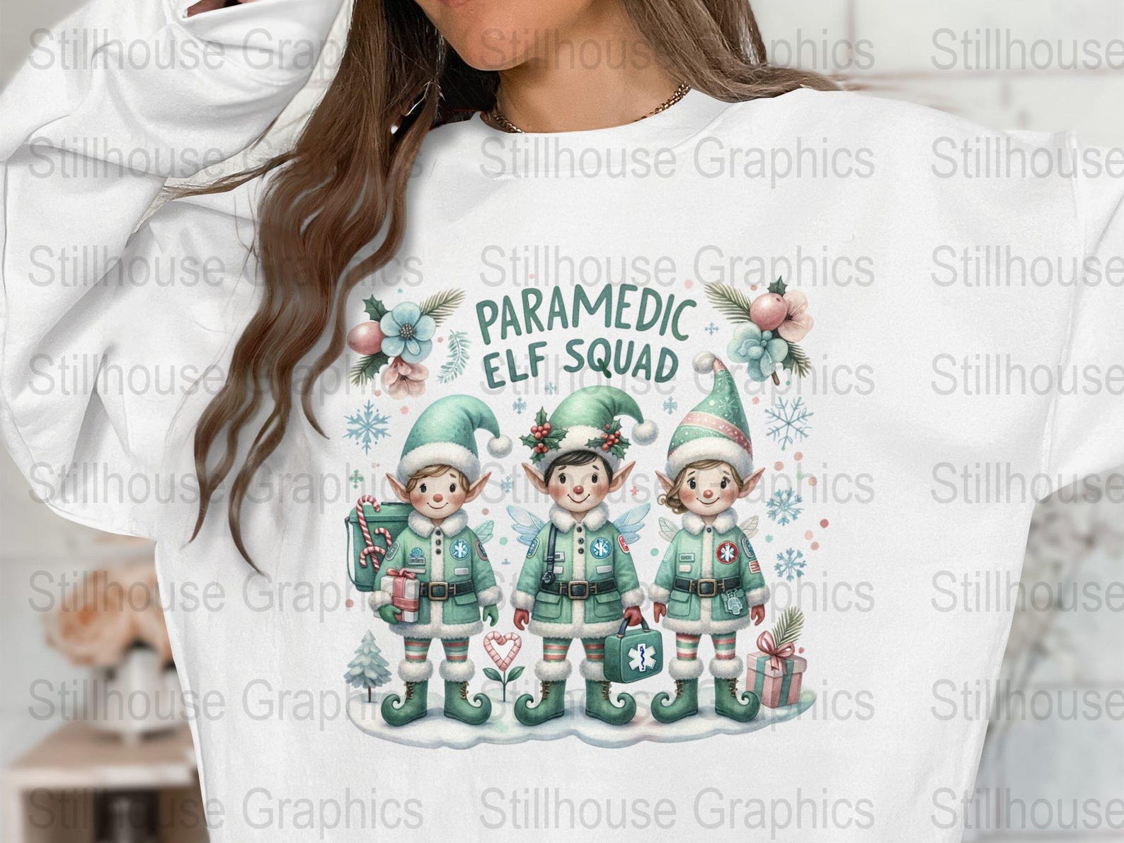 Christmas Paramedic Elf Squad Png Cutechristmas EMT Sublimation Art for ...