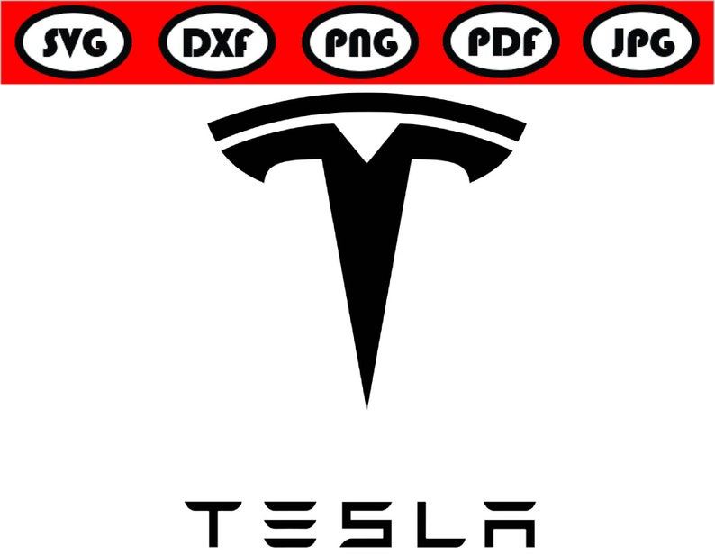 Tesla Logo, Tesla SVG DXF Files, Digital Download, Vector File, Svg Cut ...