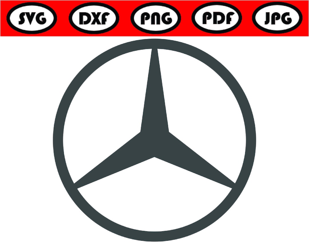 Mercedes Logo, Mercedes SVG DXF Files, Digital Download, Vector File ...