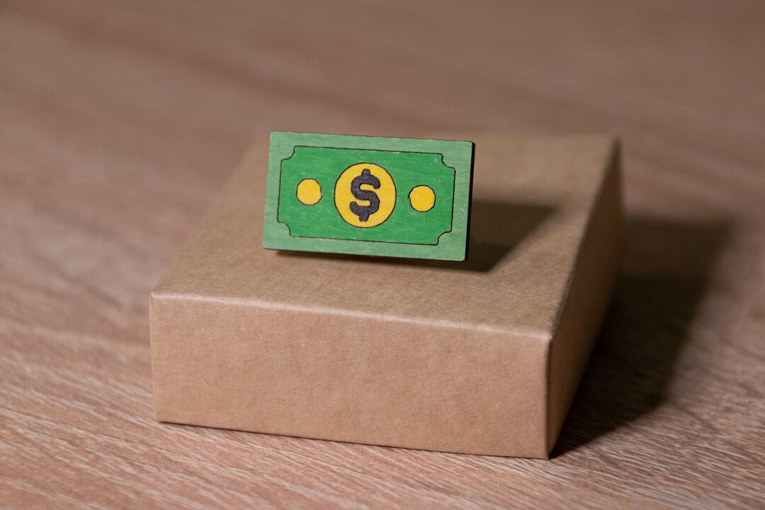 US Dollar Bill Pin Handmade Lapel Pin Hand Painted Gift for Him Banker ...