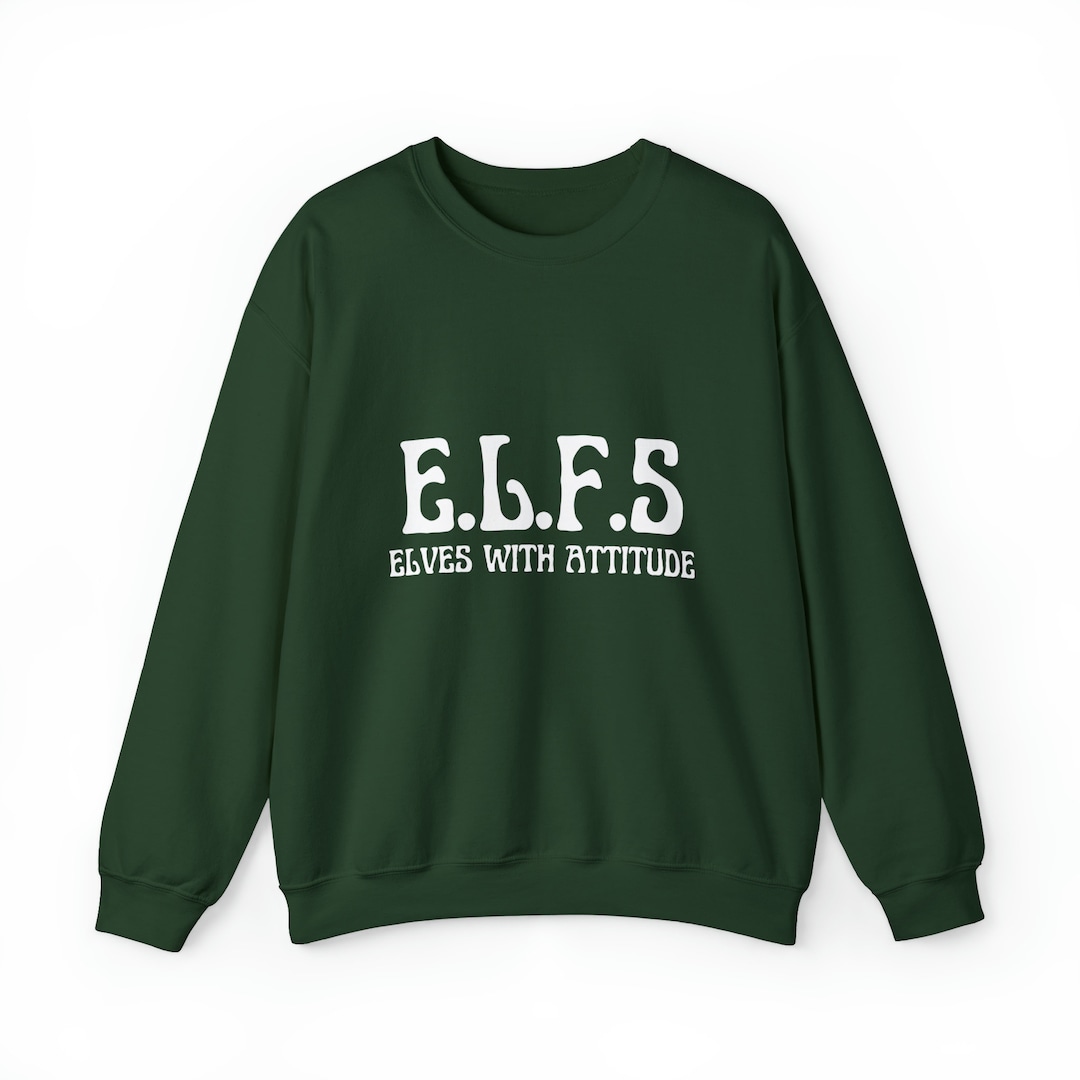 E.L.F.S ELVES WITH ATTITUDE - White Text on Unisex Heavy Blend ...