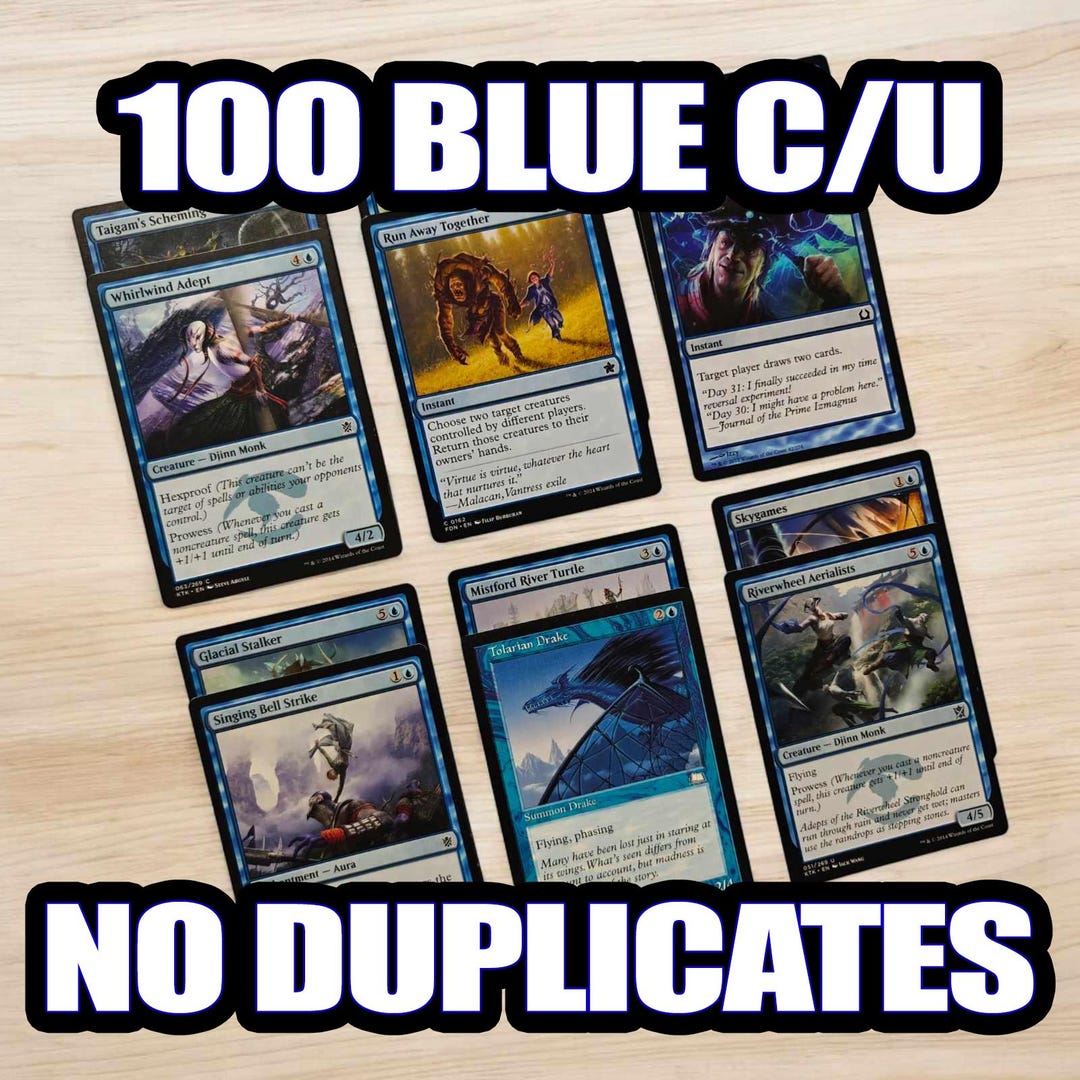 Magic the Gathering (MTG) Bulk Cards - 100 BLUE - Common and Uncommon ...