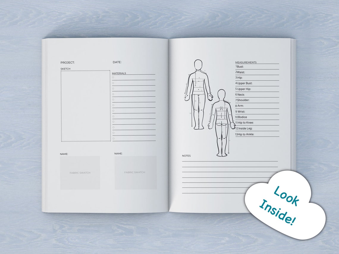 Personalized Custom Fashion Design Notebook/journal - Sketch, Sew ...