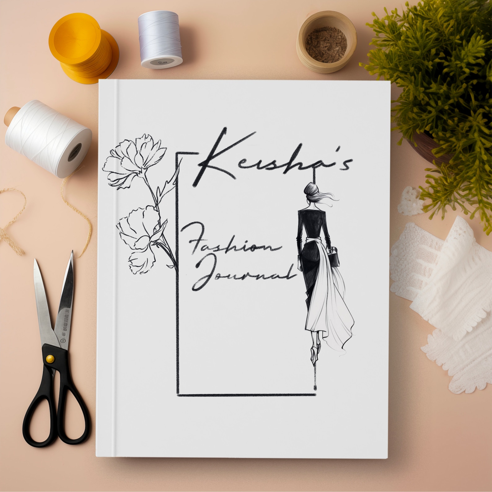 Personalized Custom Fashion Design Notebook/journal - Sketch, Sew ...