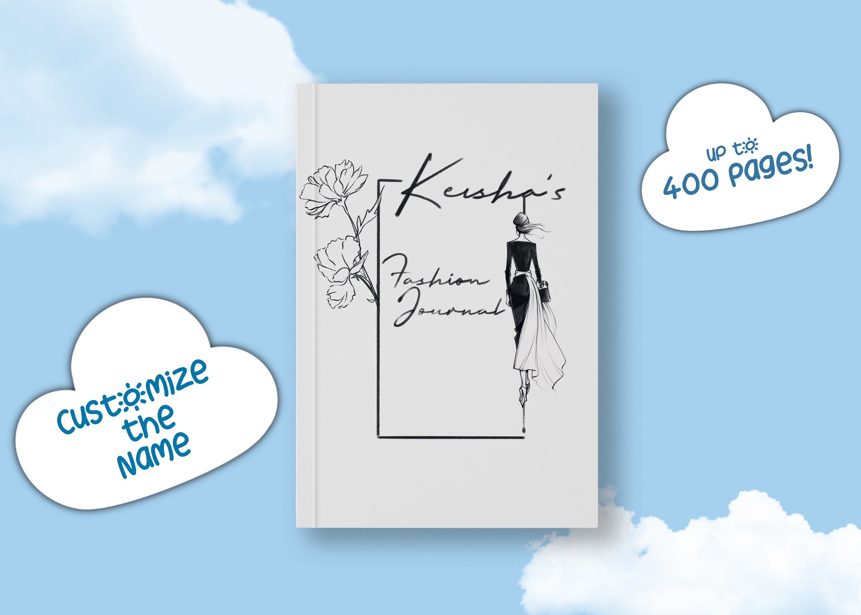 Personalized Custom Fashion Design Notebook/journal - Sketch, Sew ...