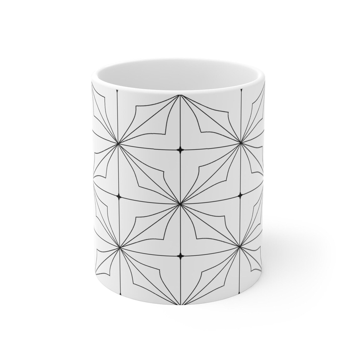 Linear Strokes Mug, Figure Design Coffee Cup, Unique Brush Strokes Tea ...