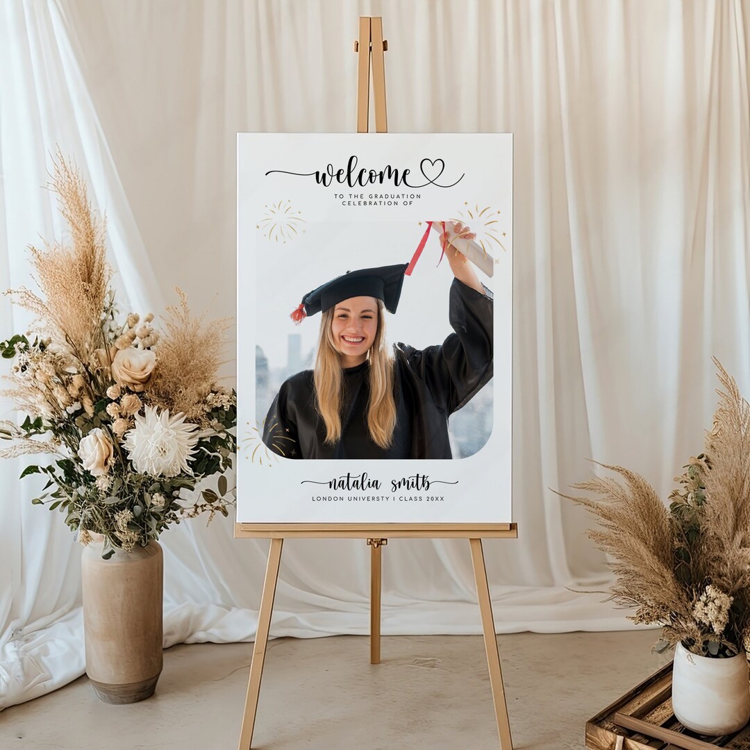 Editable Graduation Welcome Sign Template, Downloadable Graduate ...