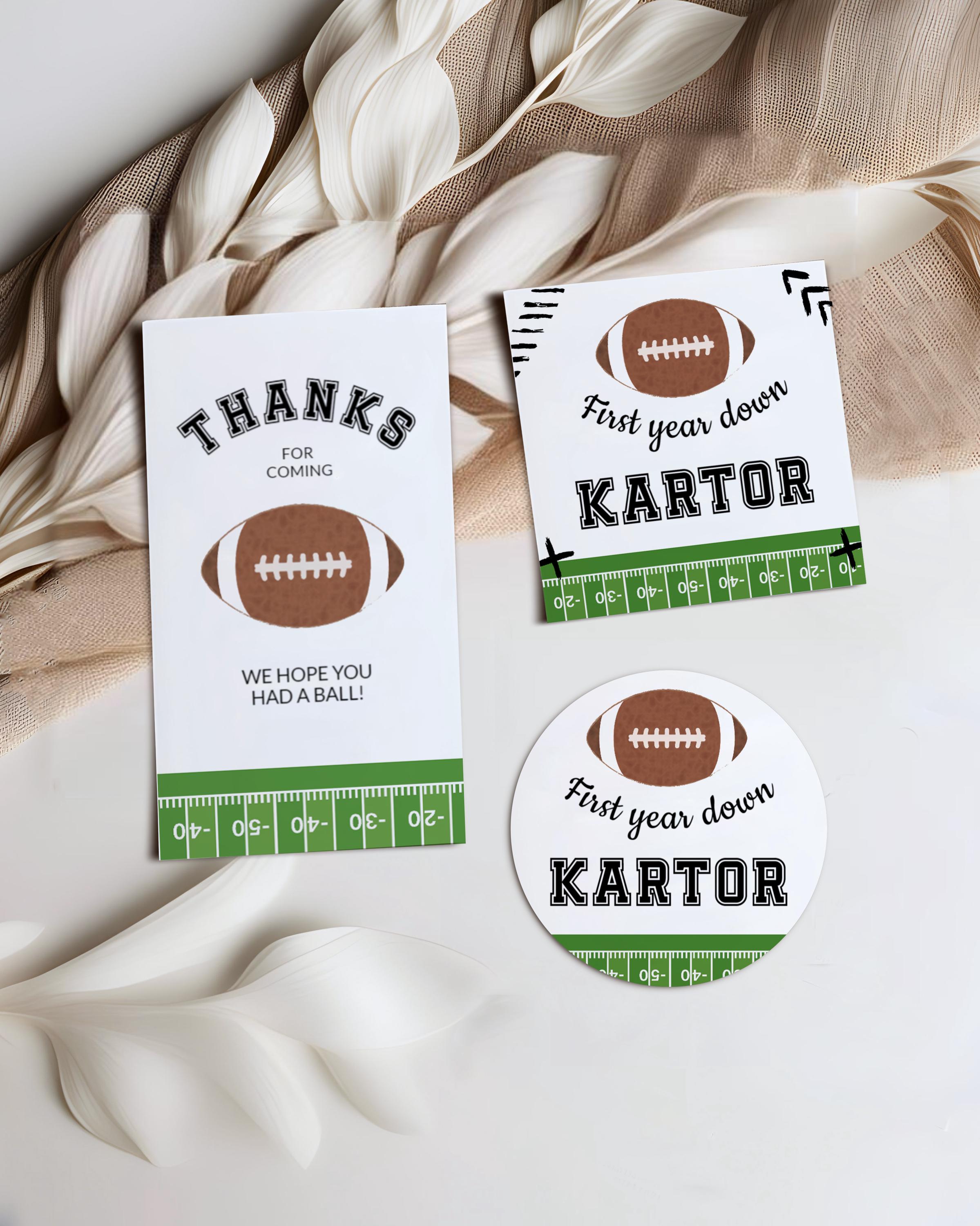 Thank You American Football Tag, Football Favor Tag, Editable Football ...