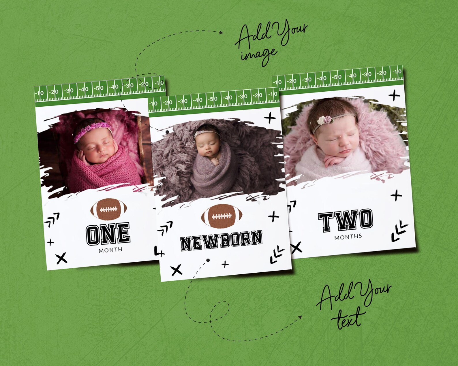 Editable Football Milestone Card, Sports Birthday Photo Milestone Sign ...