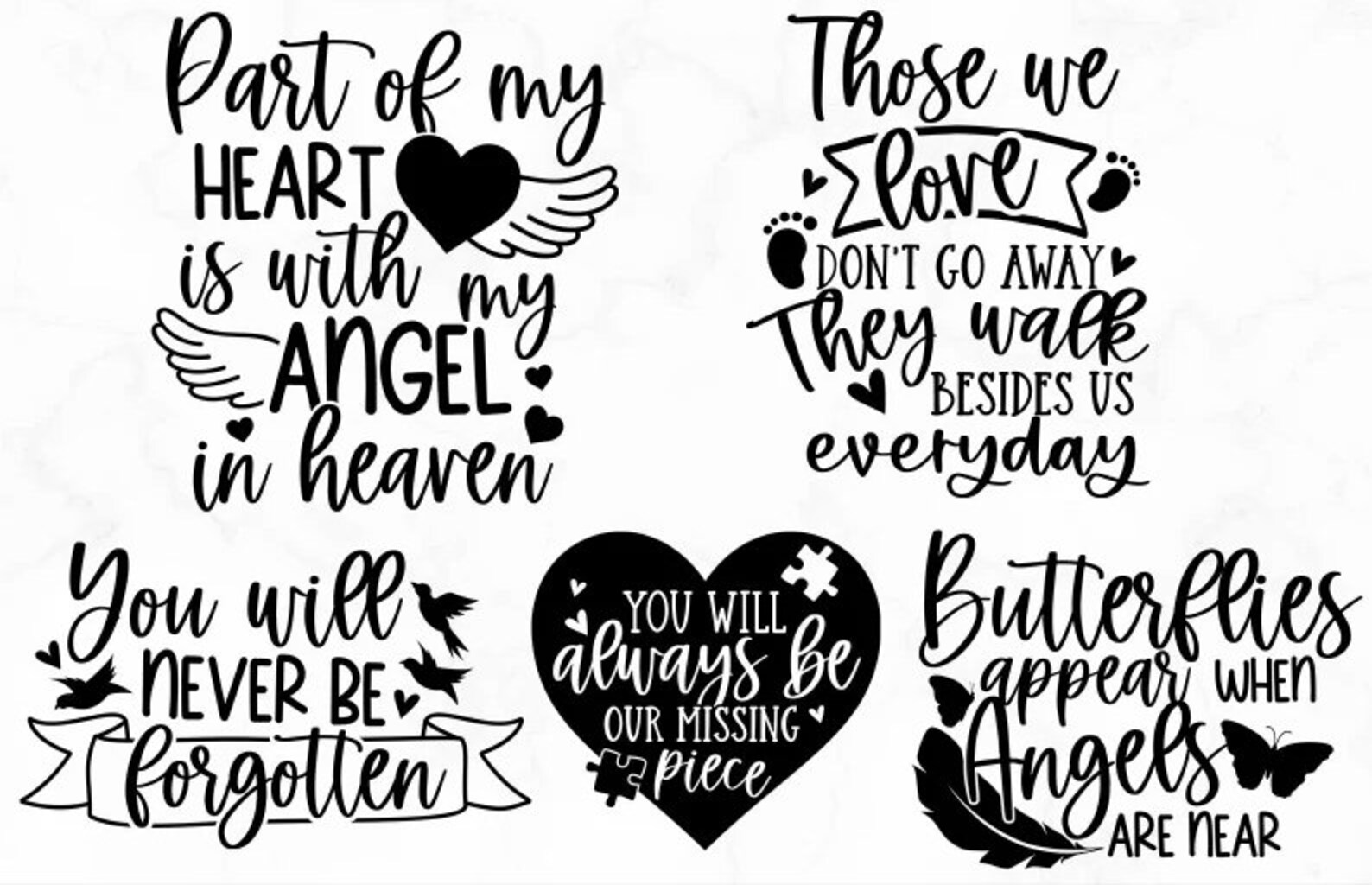 Memorial Svg Bundle,memorial Quotes Svg, Rest in Peace Svg, Cardinal ...