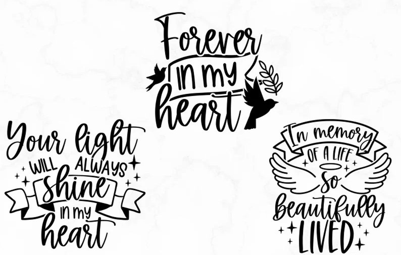 Memorial Svg Bundle,memorial Quotes Svg, Rest in Peace Svg, Cardinal ...