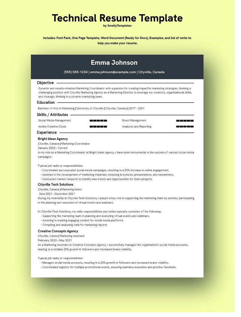 Resume Template for Word | Multiple or Single Page Templates ...
