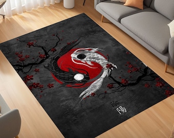 Yin Yang Heart Rug - Etsy