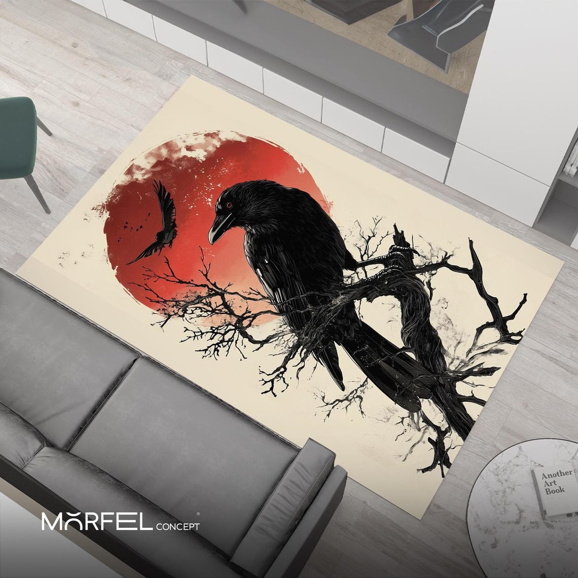 Raven Blood Moon Rug – Gothic Witchy Home Decor - Etsy