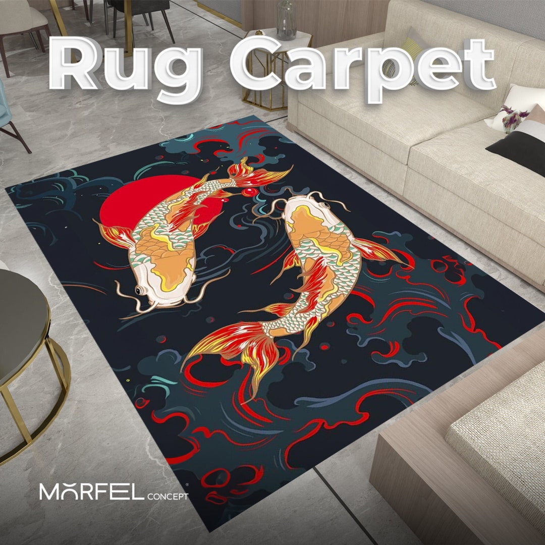 Koi Fish Rug,yin-yang Rug,fish Ruh,yin Yang,japanese Rug,japan Rug,rugs ...