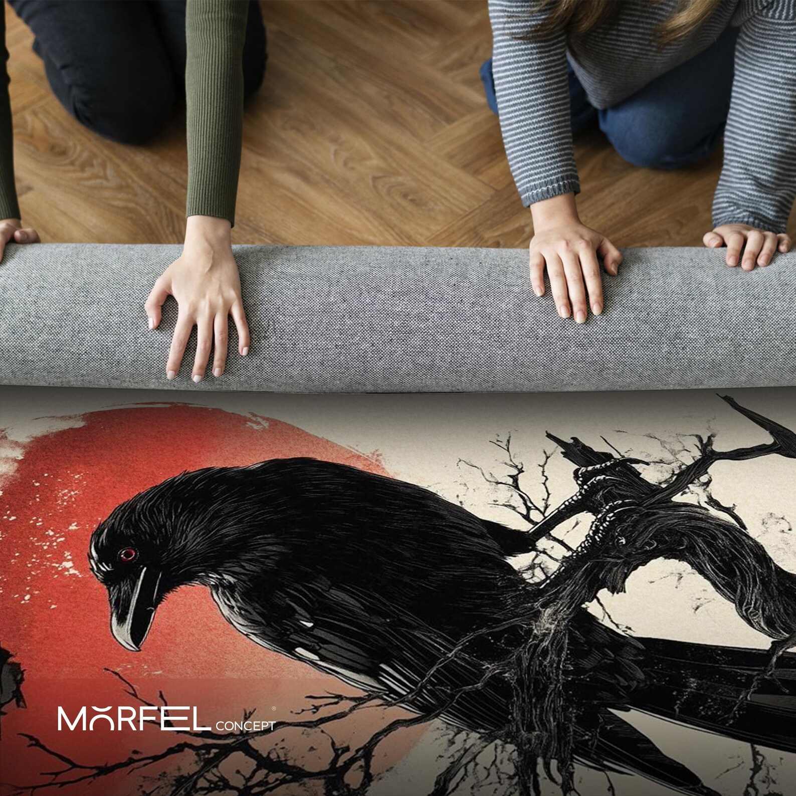 Raven Blood Moon Rug – Gothic Witchy Home Decor - Etsy