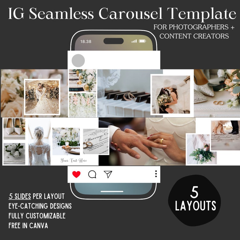 Instagram Carousel Post Template, CANVA Template, Photo Collage ...