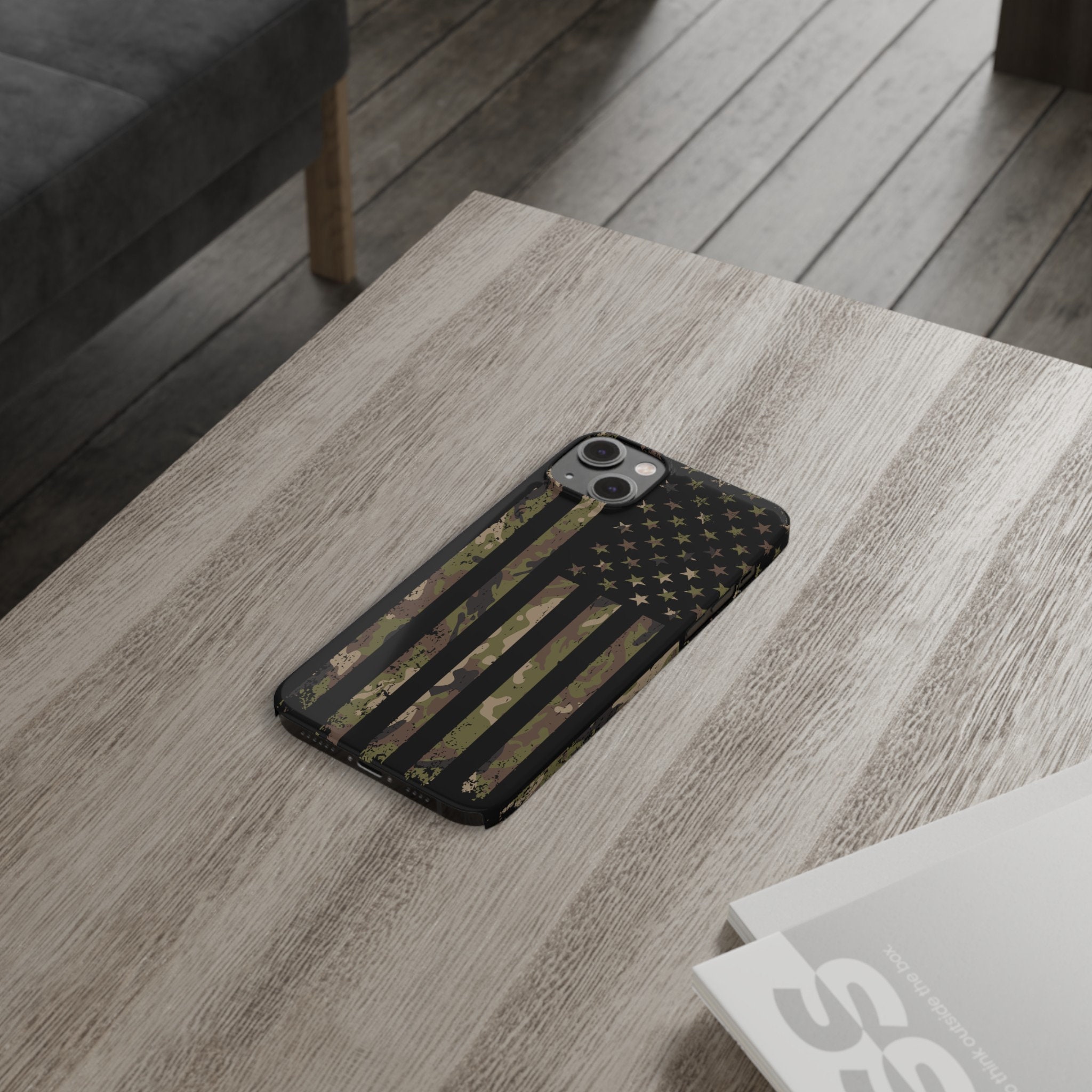 Military Camo Patriotic American Flag Phone Case for iPhone 14, 14 Pro ...