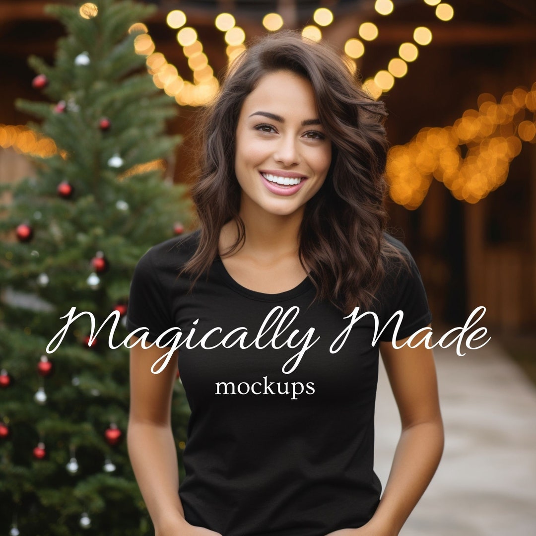 Bella Canvas 3001 Black T Shirt Mockup Christmas Bella - Etsy