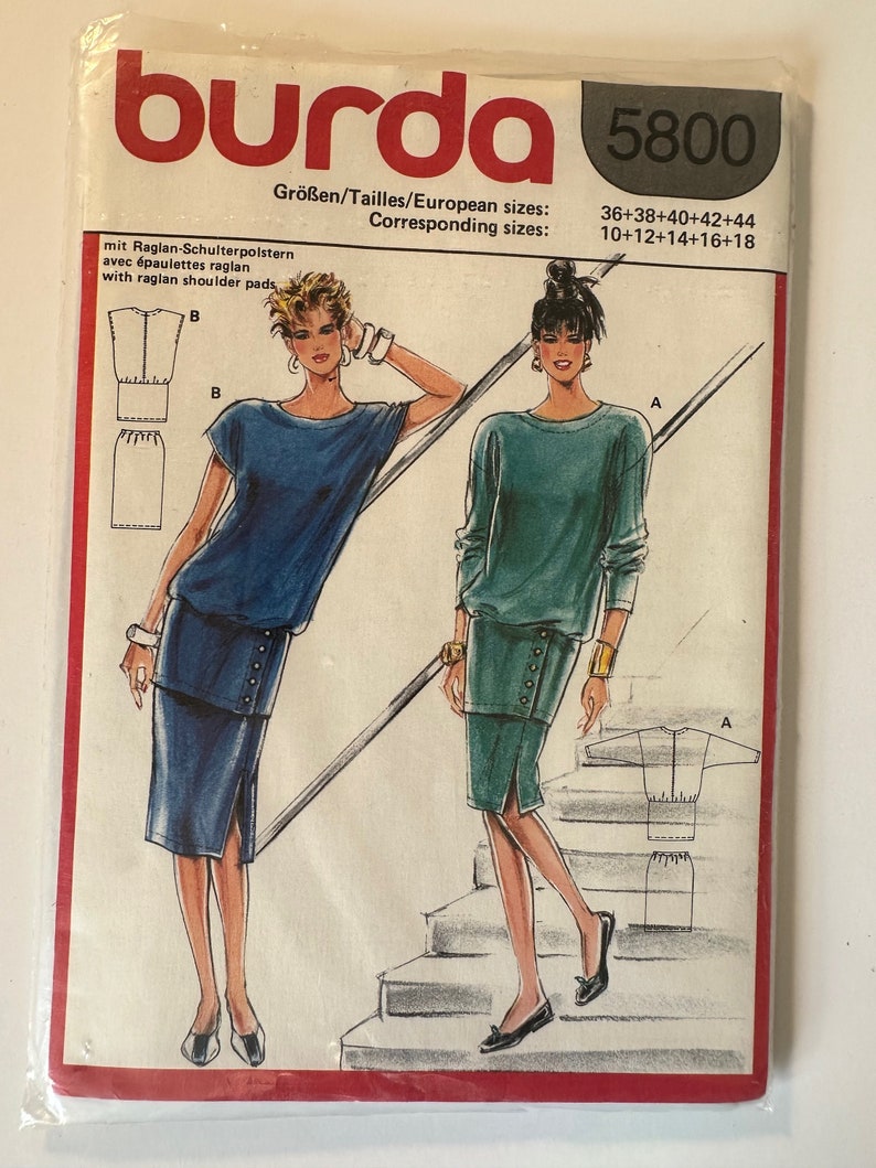 Burda 5800 Vintage Sewing Pattern Sewing Pattern Uncut and Factory ...