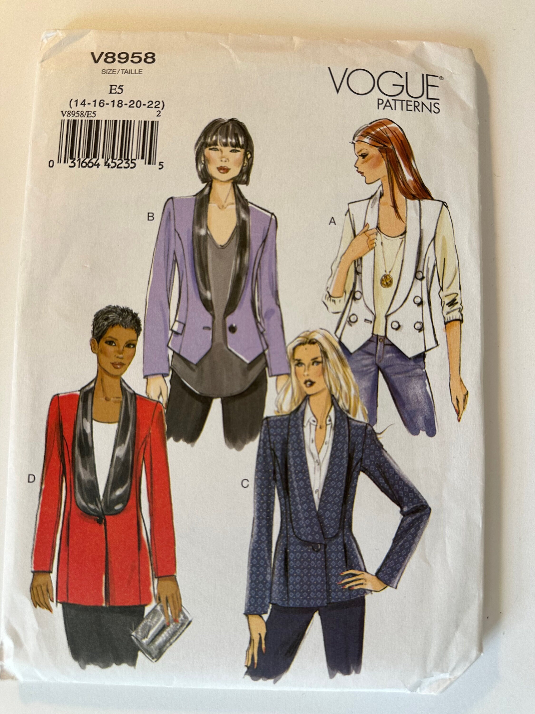 Vogue V8958 | Vogue Patterns | Jacket Pattern | Uncut and Factory ...