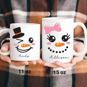 Custom Snowman Face Mug, Personalized Christmas Mugs, Funny Christmas ...