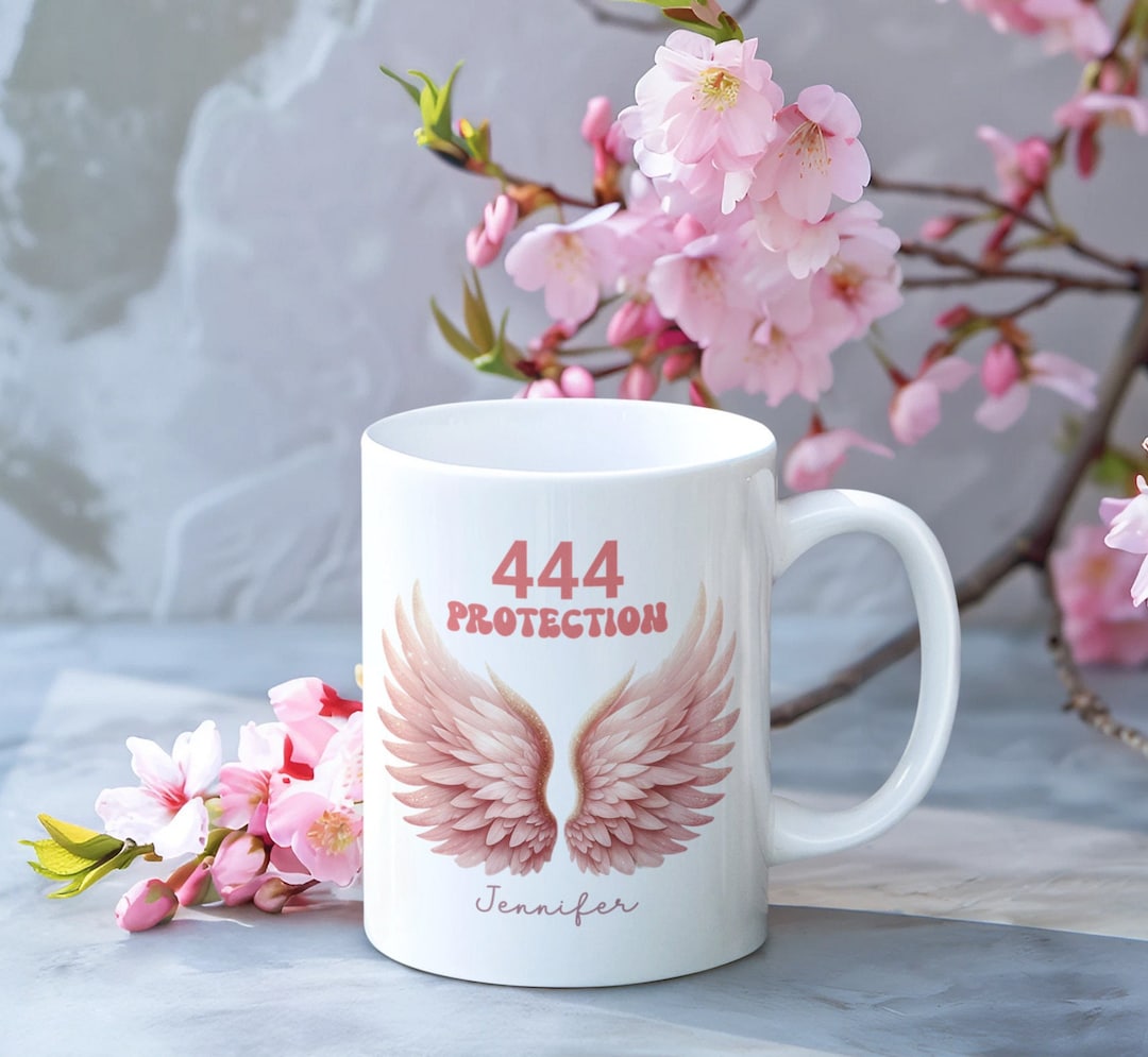 Personalized Angel Numbers 444 Mug, Manifestation Mug, Protection Mug ...