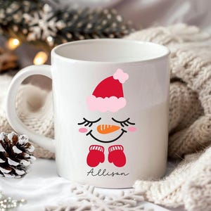 Custom Snowman Face Mug, Personalized Christmas Mugs, Funny Christmas ...