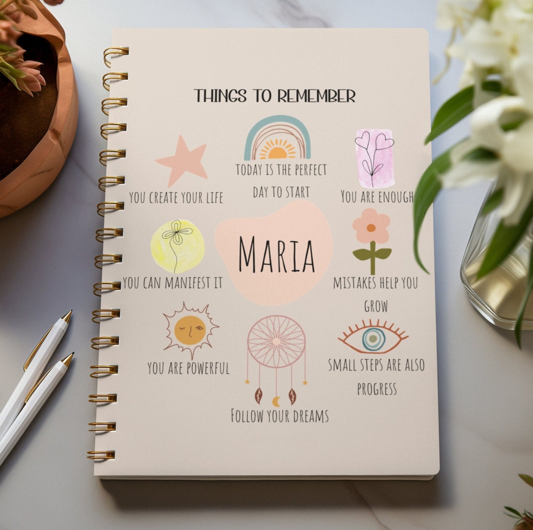 Custom Things to Remember Journal, Custom Wellness Journal ...