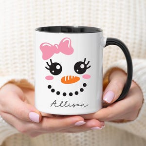 Custom Snowman Face Mug, Personalized Christmas Mugs, Funny Christmas ...