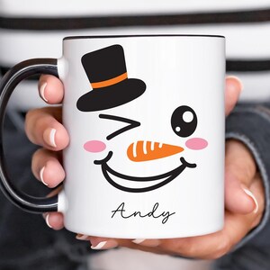 Custom Snowman Face Mug, Personalized Christmas Mugs, Funny Christmas ...