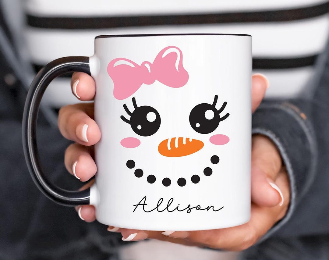 Custom Snowman Face Mug, Personalized Christmas Mugs, Funny Christmas ...