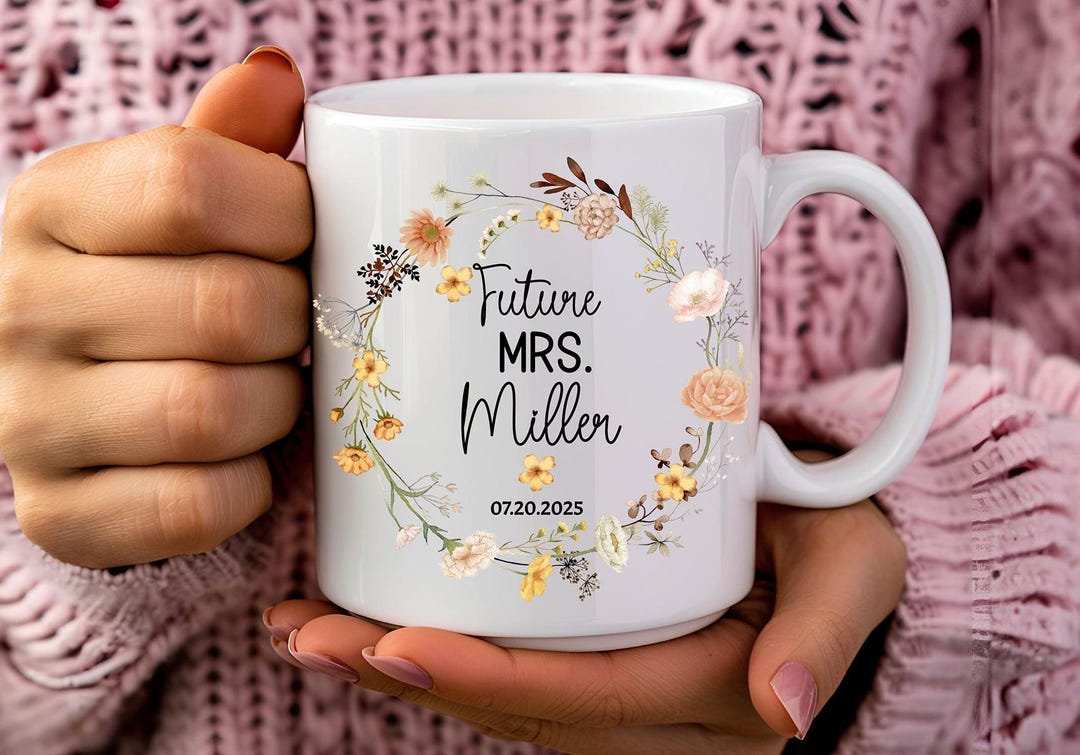 Personalized Mrs Coffee Mugs, Custom Wildflowers Mrs Coffee Mugs ...