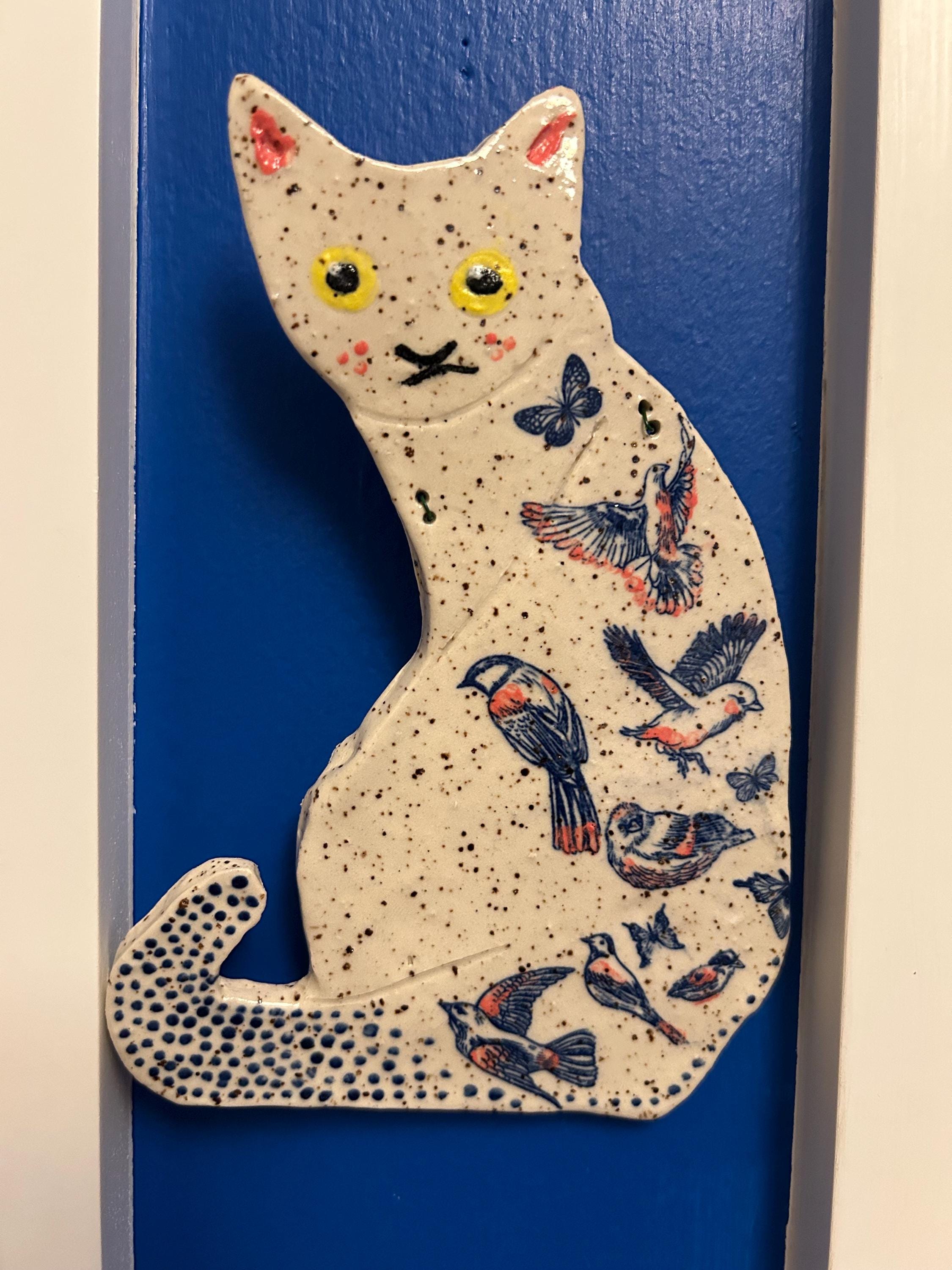 Ceramic Cat Wall Decor - Etsy