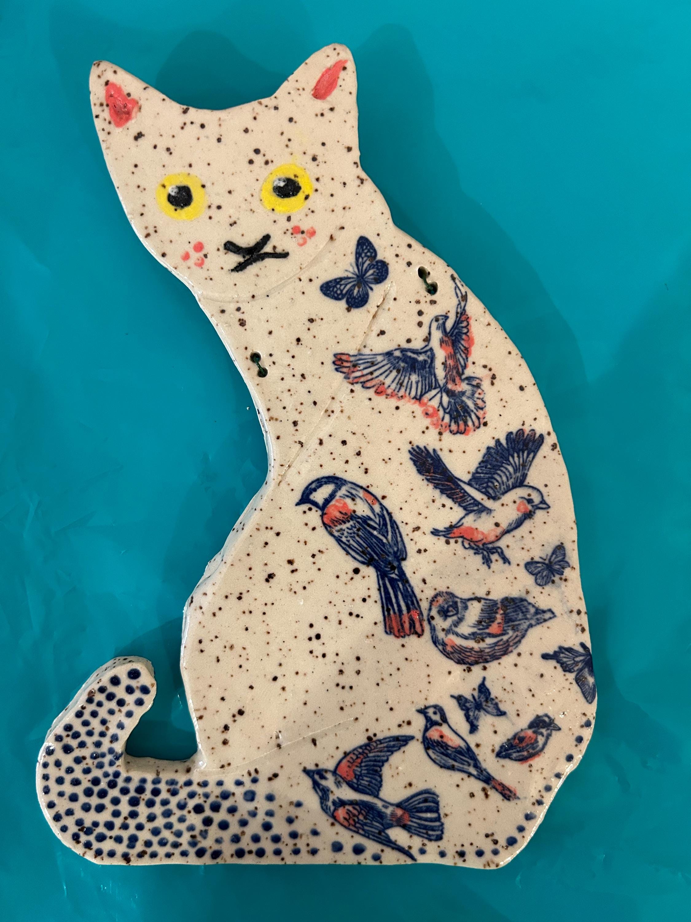Ceramic Cat Wall Decor - Etsy