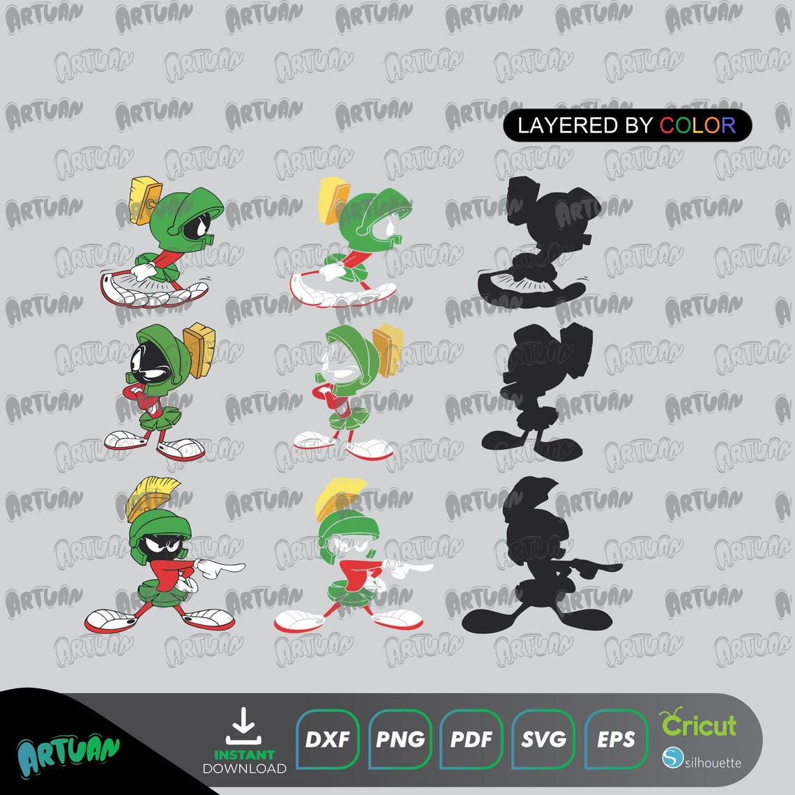 Marvin Clip Art, Bundles, Svg, Dxf, Png, Pdf, Eps, Printable ...