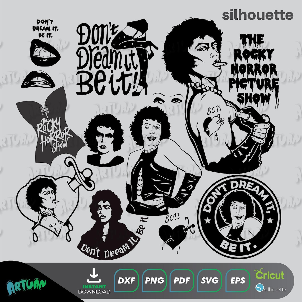Rocky Horror S. Clip Art, Cut Files, Svg, Dxf, Png, Eps, Pdf, Print ...