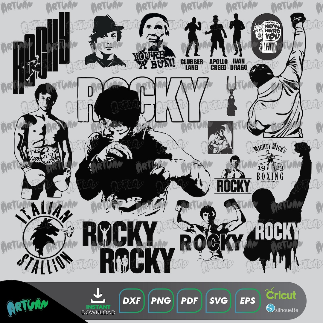 Rock_y, Silhouette , Cricut, Svg, Png, Pdf, Eps, Dxf, Multipurpose ...